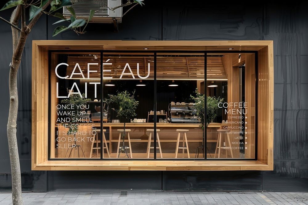 coffee shop glass window mockup | Premium PSD Mockup - rawpixel