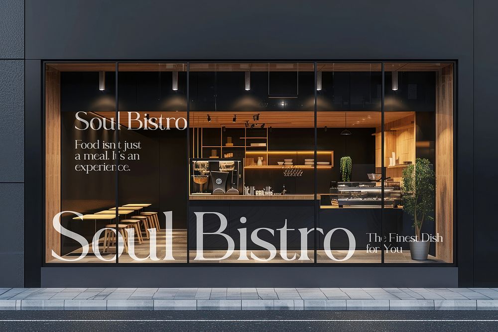 Elegant restaurant storefront glass window | Free Photo - rawpixel