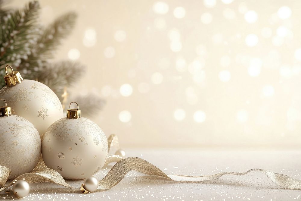 Christmas background white beige gold | Premium Photo - rawpixel