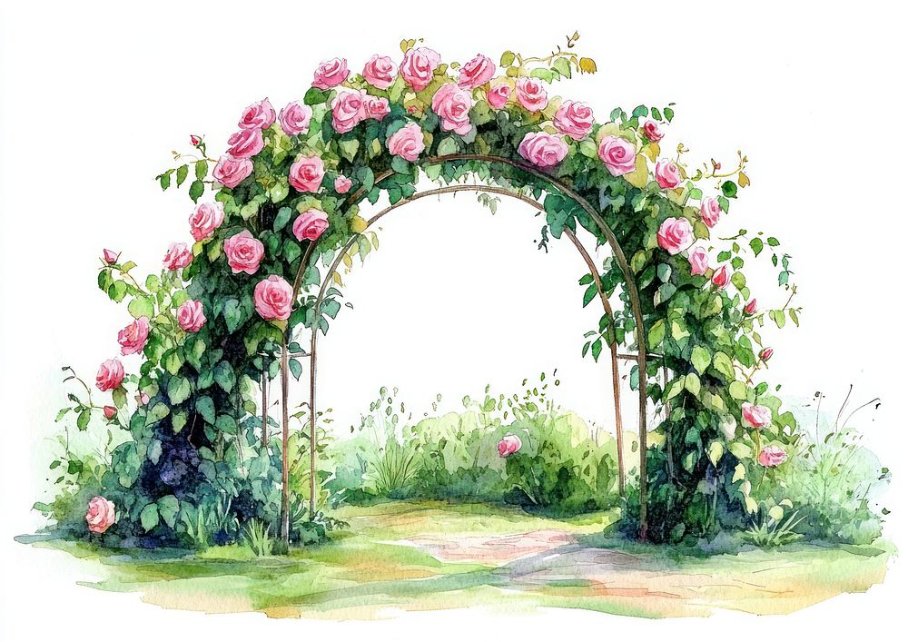 Garden Arches garden roses arch. | Free Photo Illustration - rawpixel