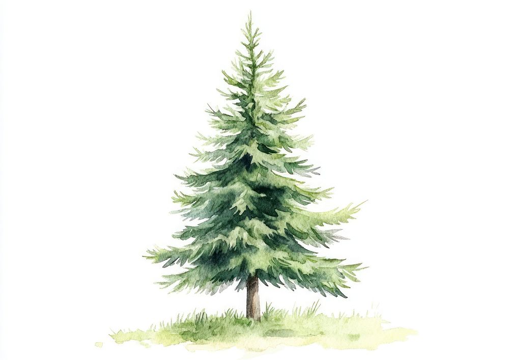Dwarf alberta spruce illustration watercolor | Free Photo Illustration ...