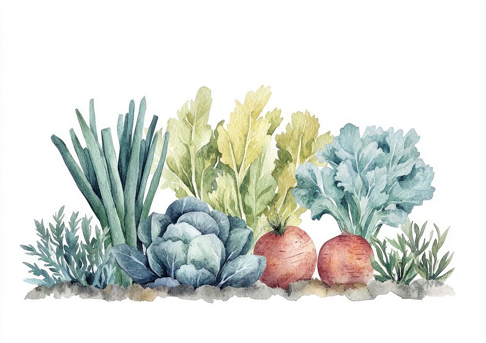 Vegetable Patches vegetables illustration watercolor. | Free Photo ...