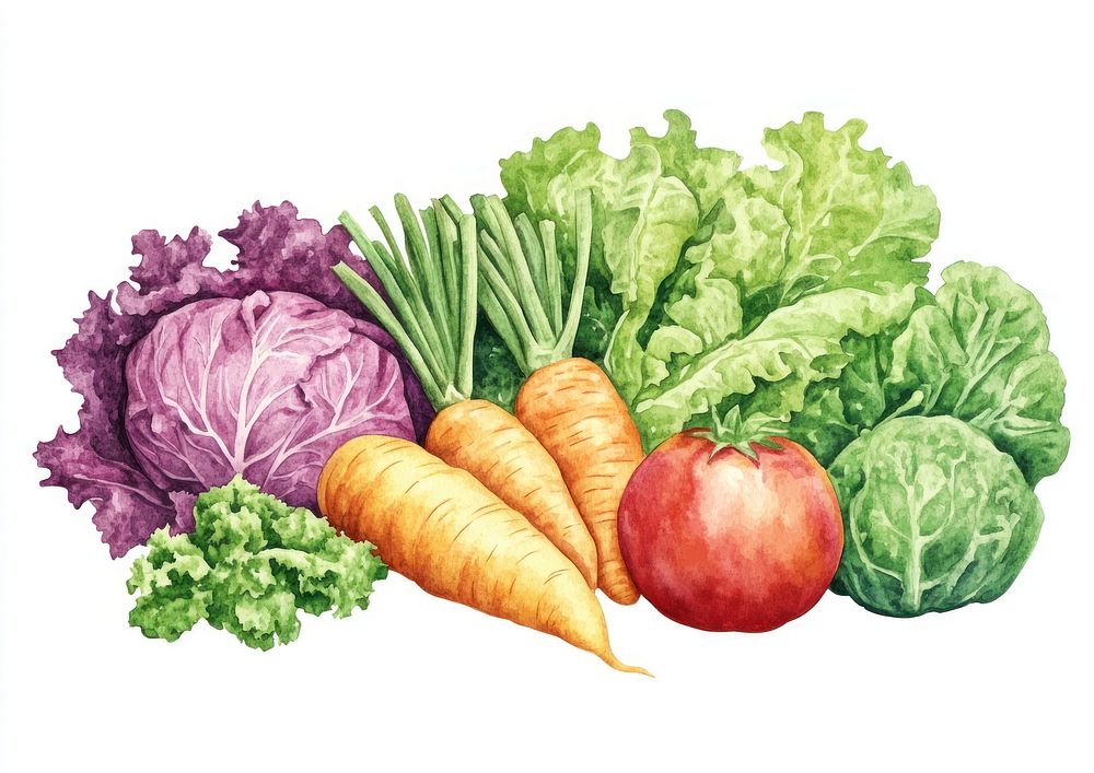 Vegetable Patches vegetables illustration watercolor. | Free Photo ...