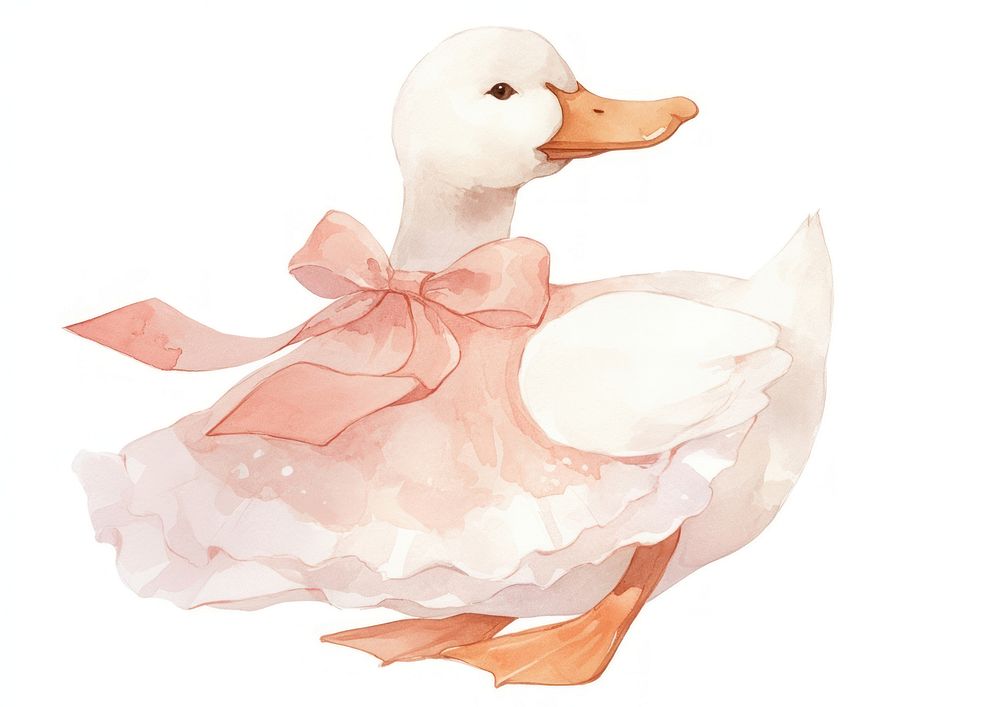 Coquette duck wearing dress illustration | Free Photo Illustration ...