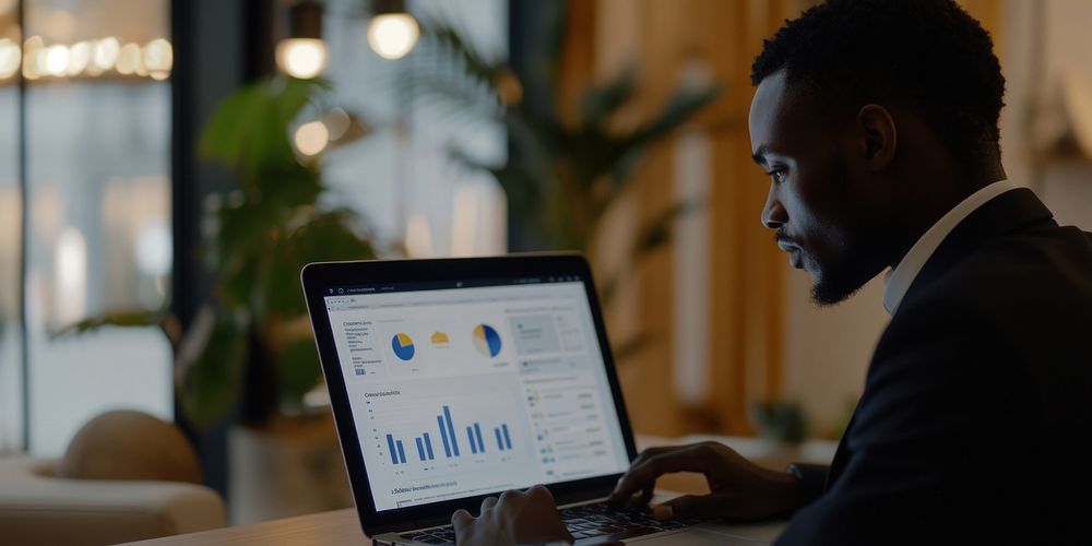 Black Businessman using laptop screen | Free Photo - rawpixel