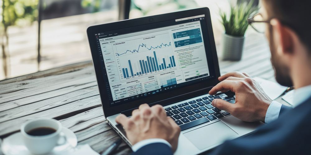 Businessman using laptop screen professional | Free Photo - rawpixel