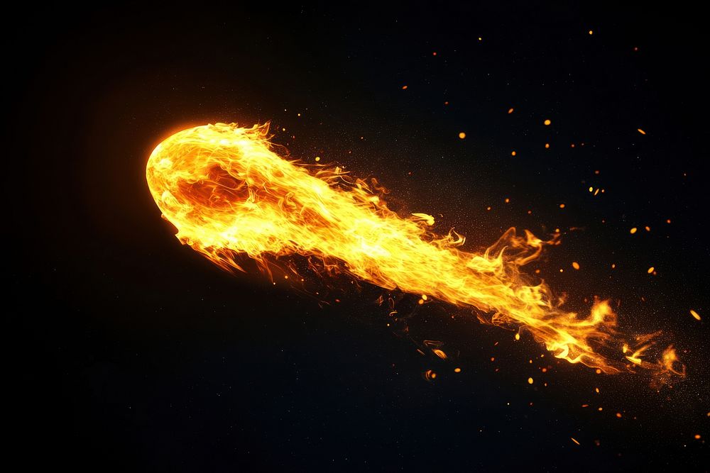 Flaming meteor fire phenomenon streaking. | Free Photo - rawpixel
