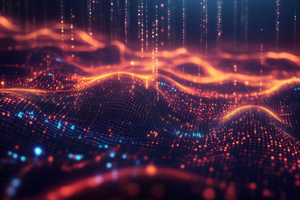 Geometric Abstract digital data lights | Free Photo Illustration - rawpixel