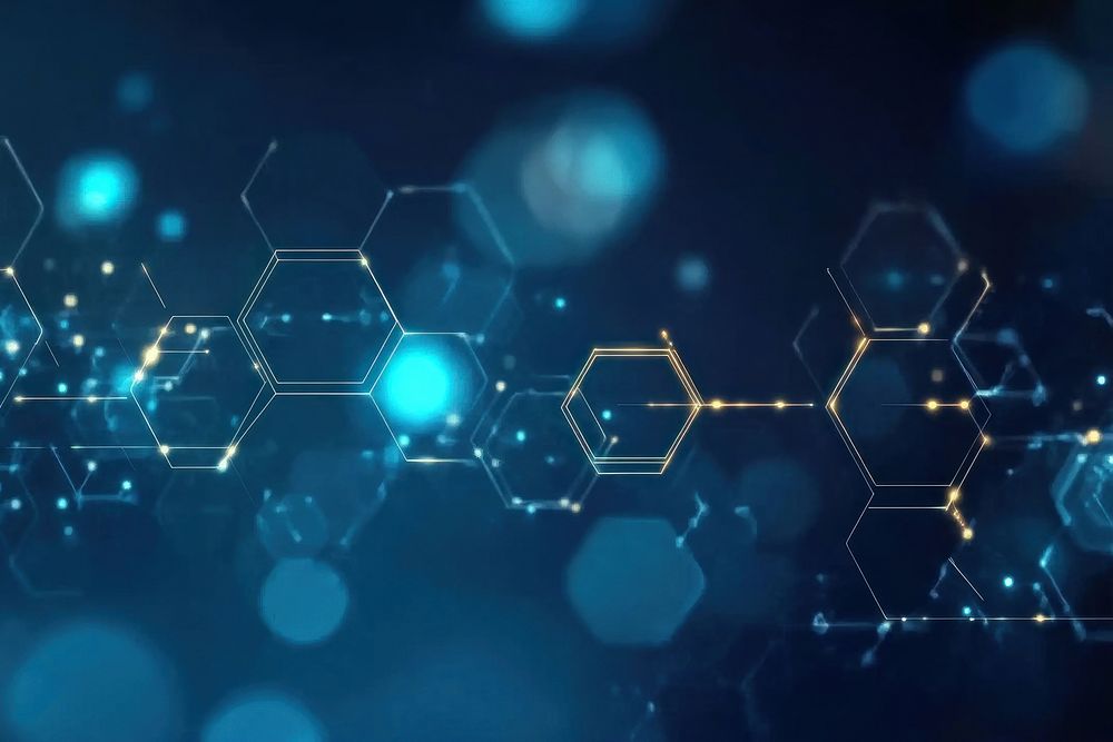 Gold digital background hexagons and | Free Photo - rawpixel