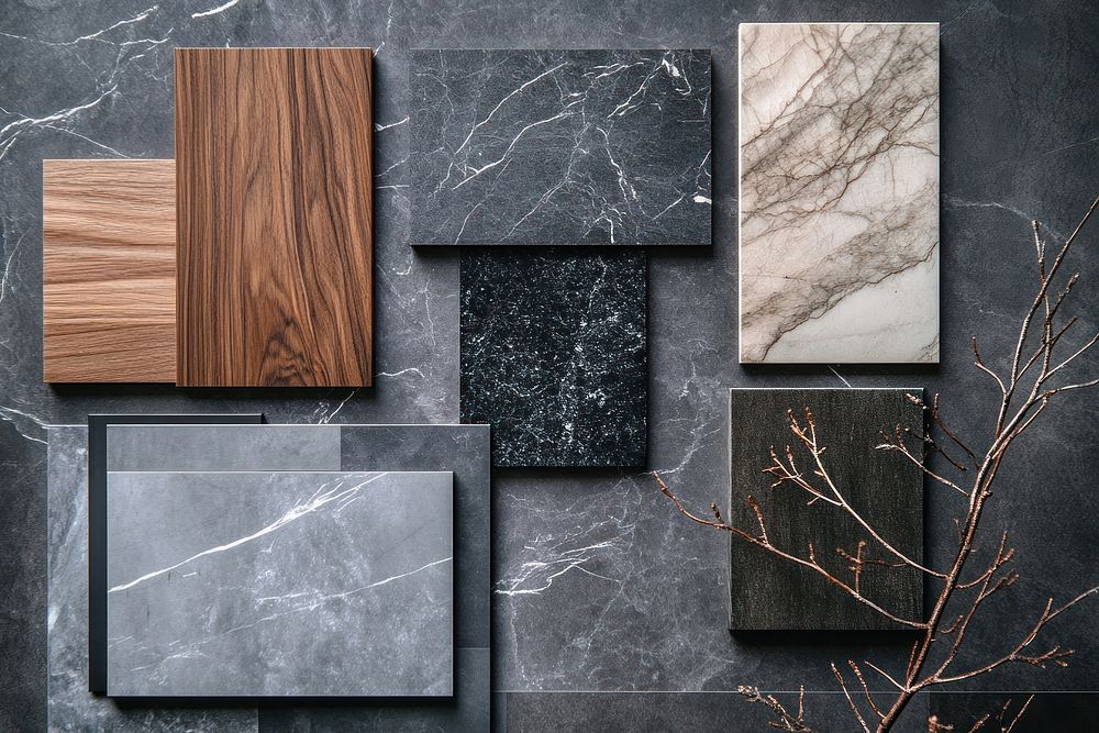 Material sample moodboard wood interior | Free Photo - rawpixel