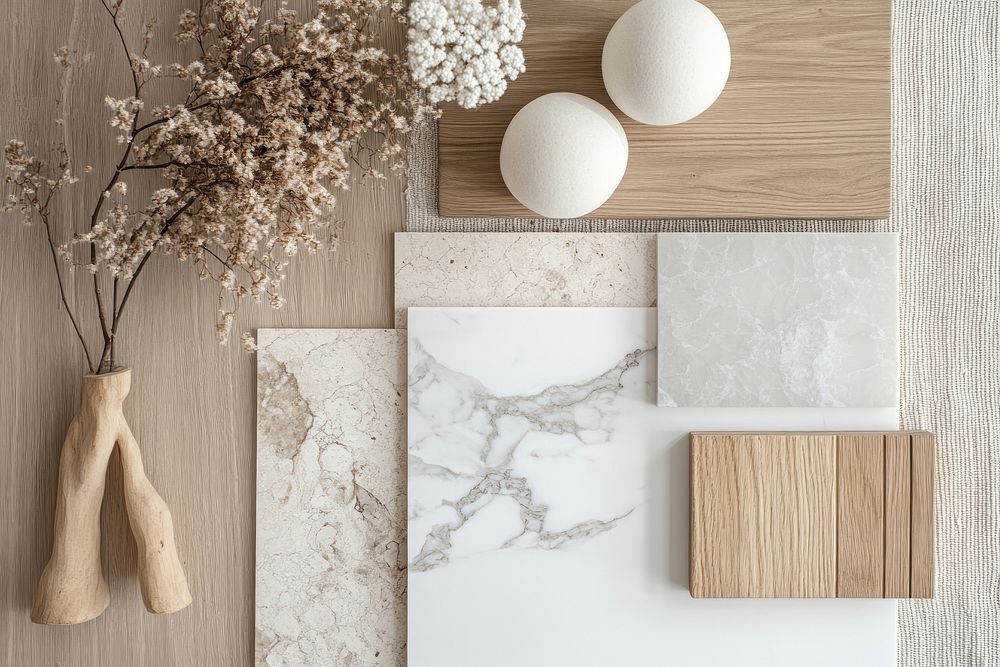 Material sample moodboard wood interior | Free Photo - rawpixel