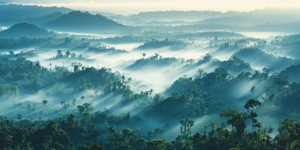 Amazon rainforest fog vegetation landscape | Free Photo - rawpixel