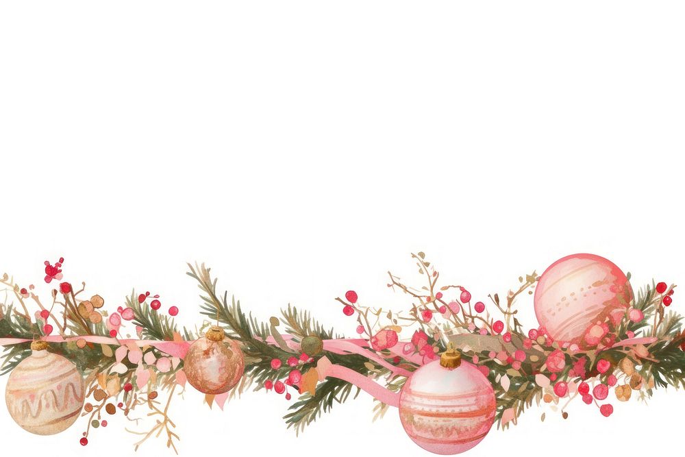 Christmas pink ornament border illustration | Free Photo Illustration ...