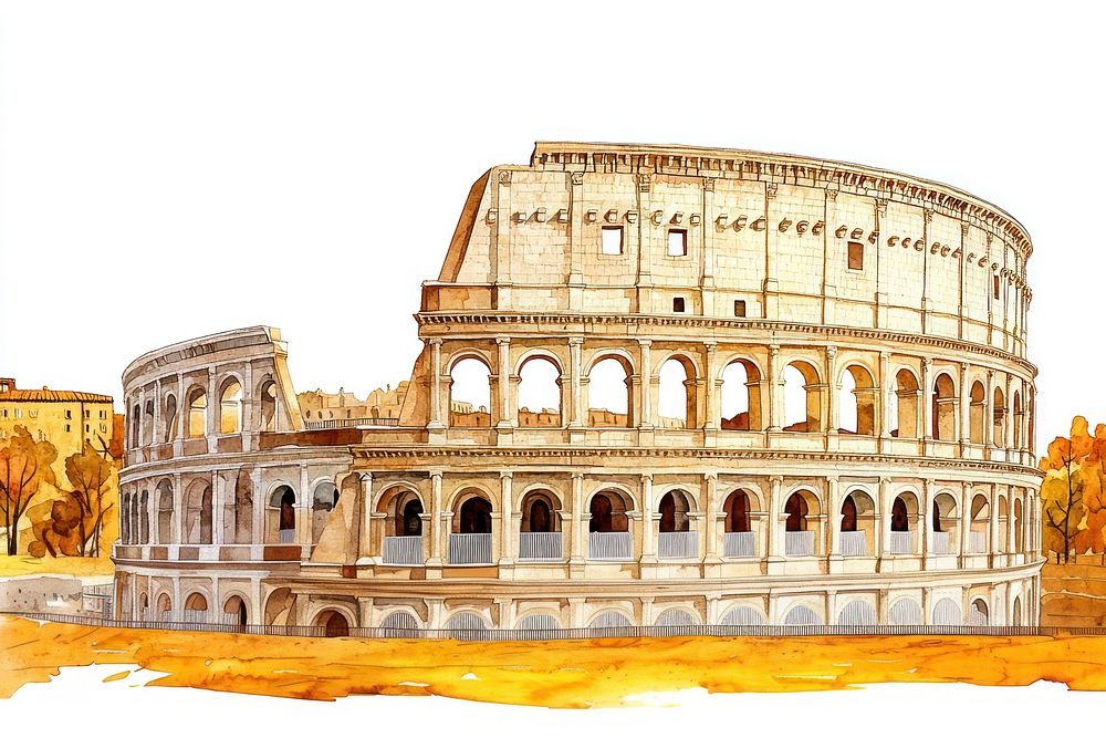 Colosseum landmark architecture illustration. | Free Photo Illustration ...