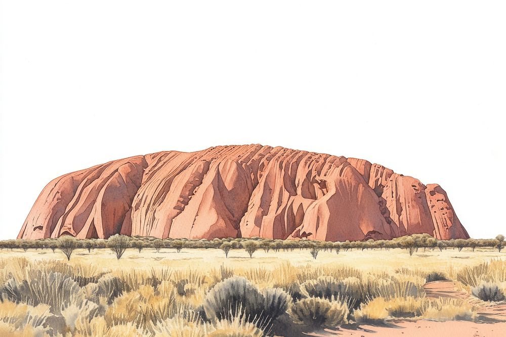 Landmark illustration australia uluru. | Free Photo Illustration - rawpixel