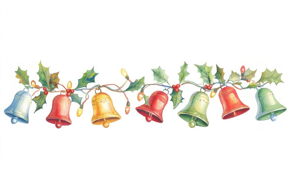 Christmas bell Lights border bells | Free Photo Illustration - rawpixel