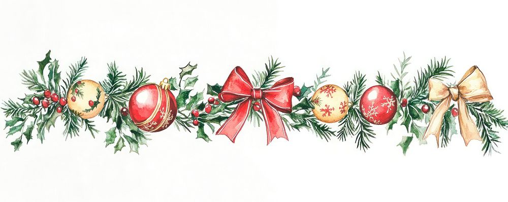 Ribbons and bows Christmas border | Free Photo Illustration - rawpixel