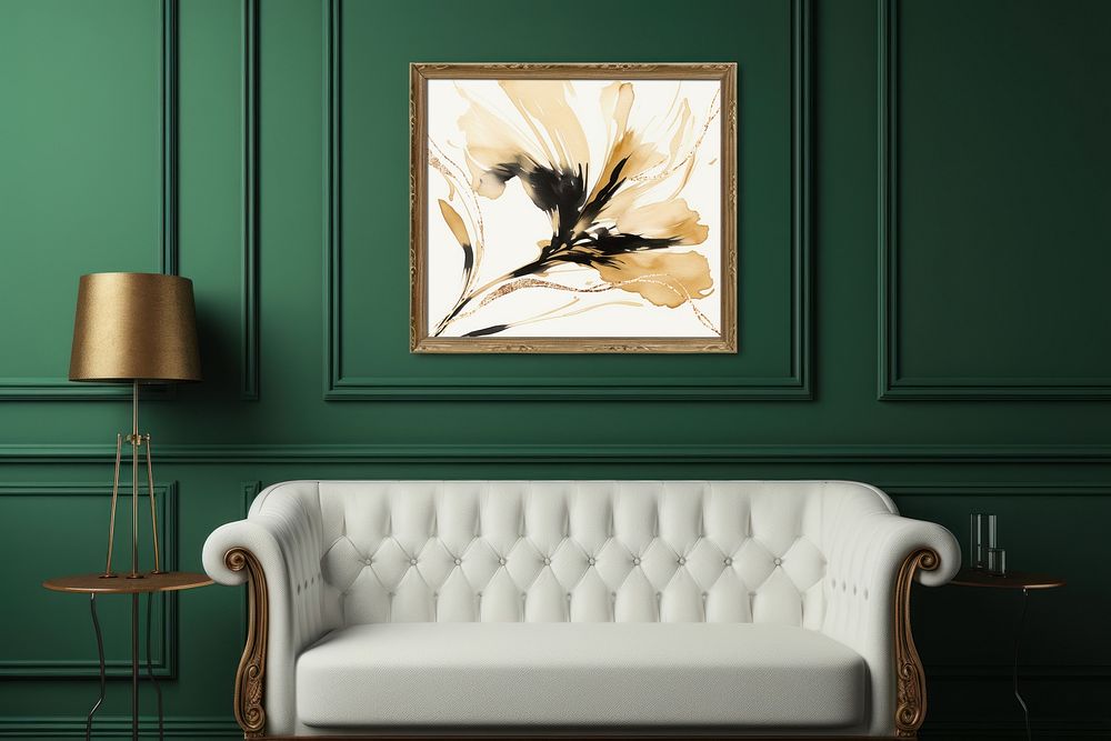 Elegant living room photo frame | Premium PSD Mockup - rawpixel