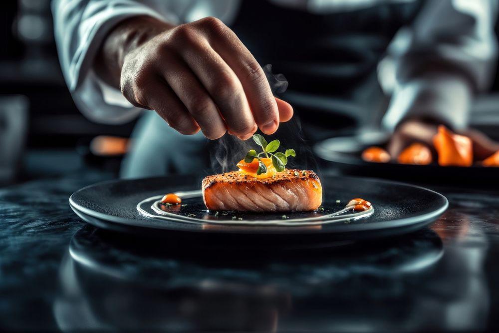 Decorating main dish food chef | Free Photo - rawpixel