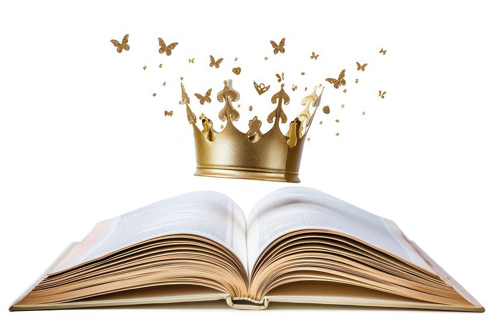 Cute gold crown book open | Free Photo - rawpixel