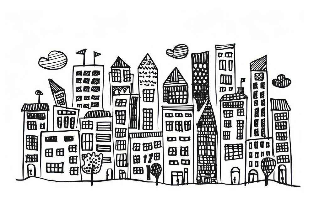 Hand drawn City drawing doodle | Free Photo Illustration - rawpixel