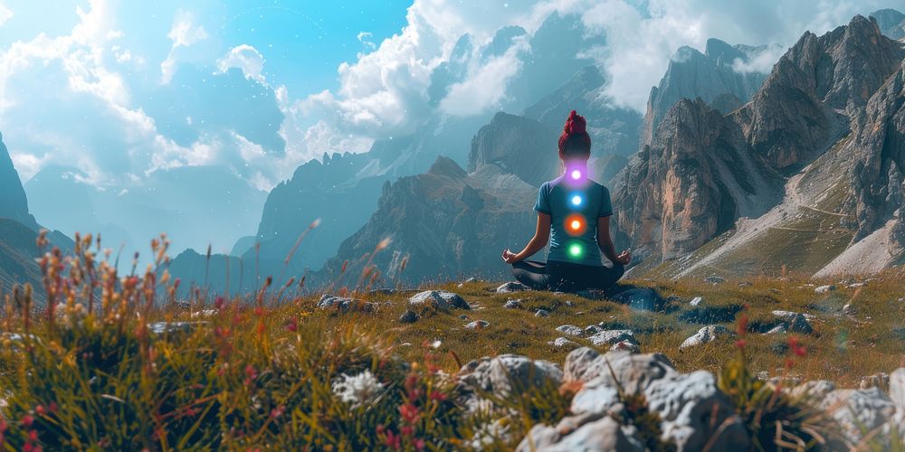 Meditation chakras mountains meditation landscape. | Free Photo - rawpixel