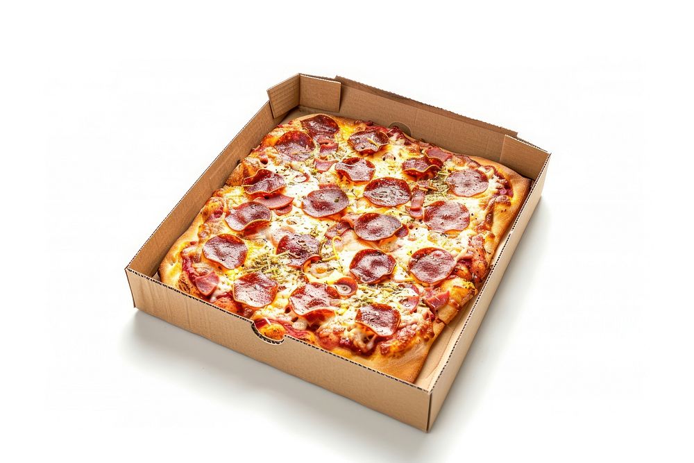 Square pepperoni pizza food box | Free Photo - rawpixel