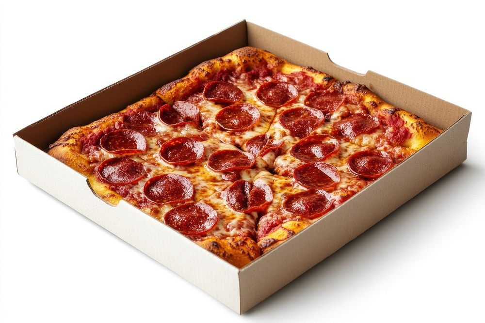 Square pepperoni pizza food box | Free Photo - rawpixel