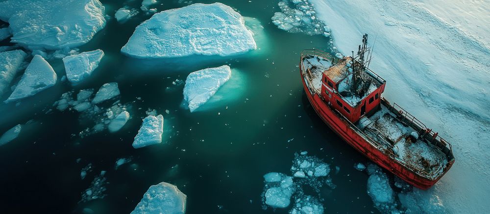 Red old trawler ice ship | Free Photo - rawpixel