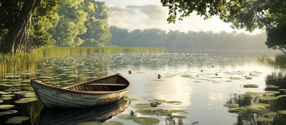 Boat lake trees outdoors scenery. | Free Photo - rawpixel