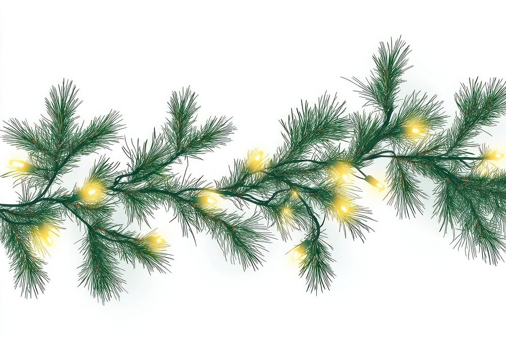 Christmas garland branches conifer lights. | Free Photo - rawpixel