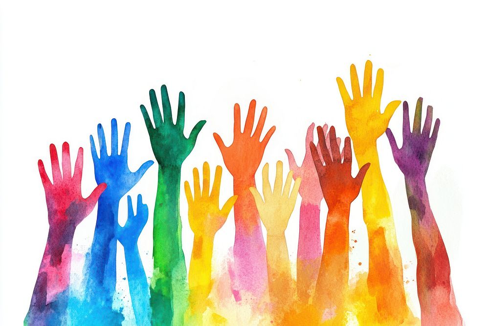 Hands raised unity art illustration | Premium Photo Illustration - rawpixel