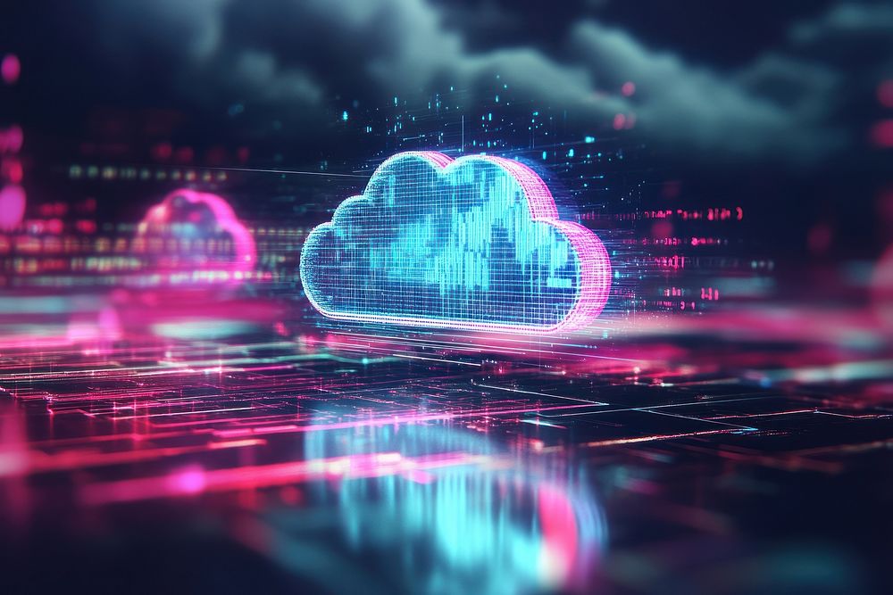 Cloud Computing Futuristic Digital Data Free Photo Illustration Rawpixel