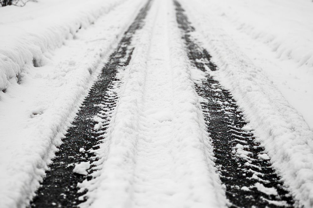 Tire tracks snow an icy | Free Photo - rawpixel