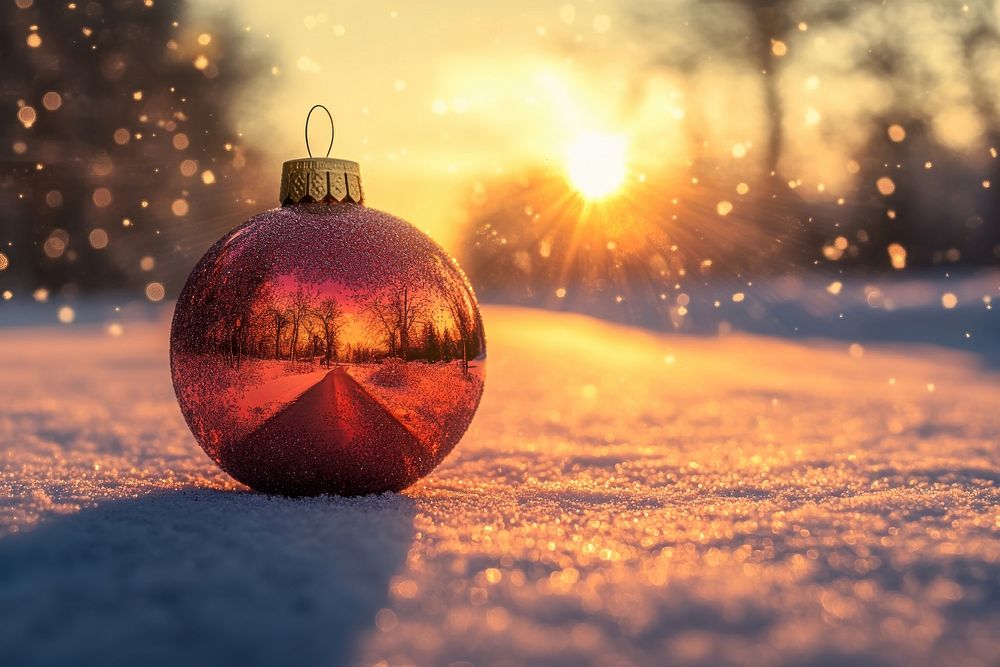 beautiful Christmas ornament reflection road | Premium Photo - rawpixel