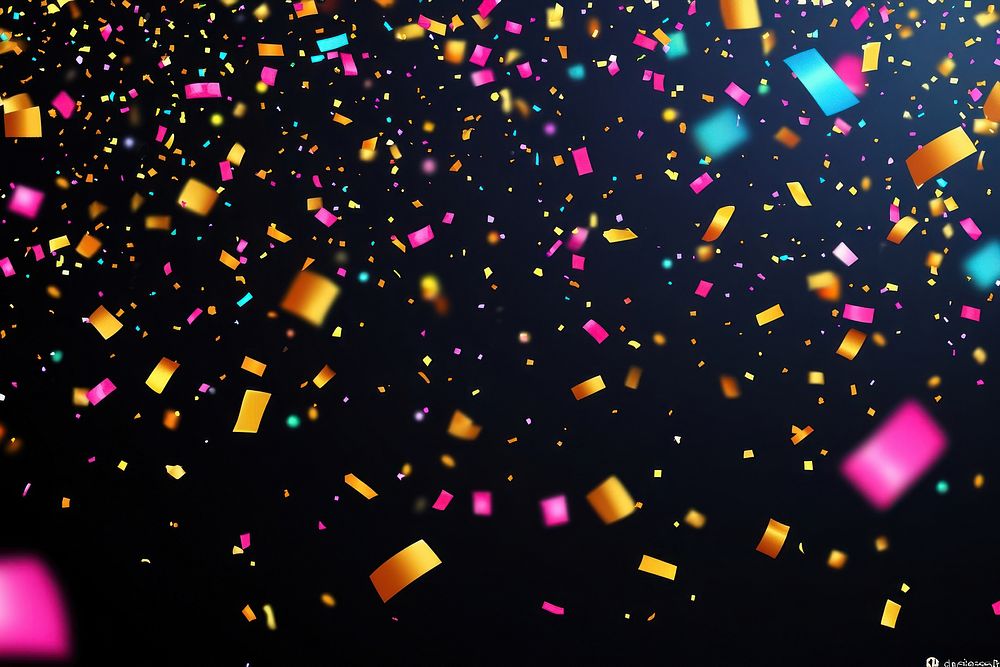 black background colorful confetti falling | Free Photo - rawpixel