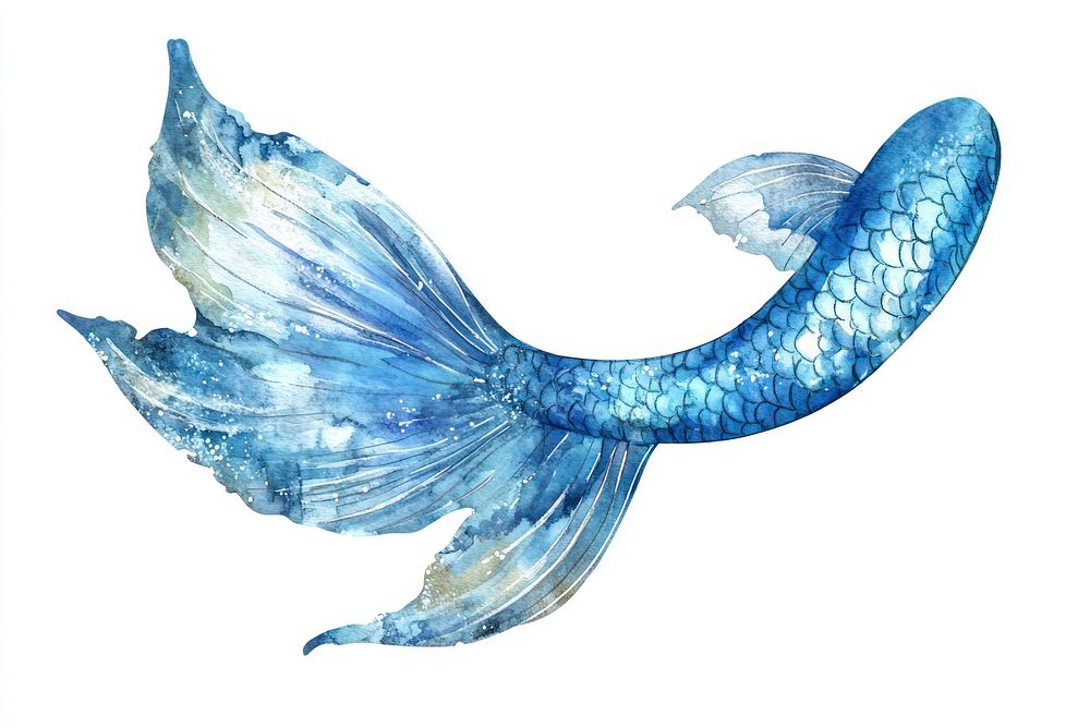 Beautiful mermaid tail illustration watercolor | Free Photo ...