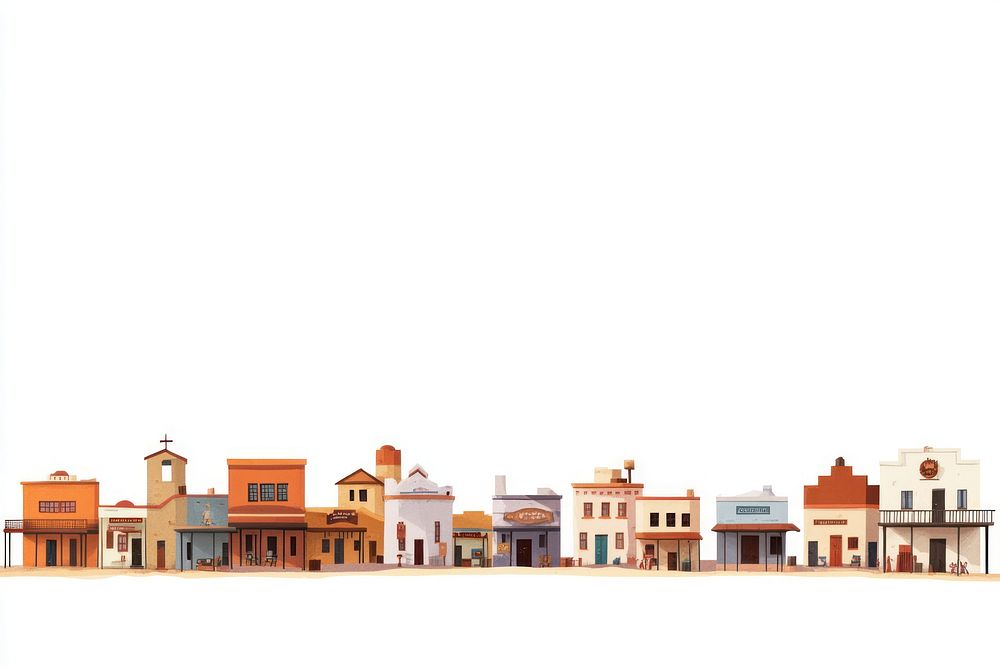 Cowboy town building border buildings | Free Photo Illustration - rawpixel