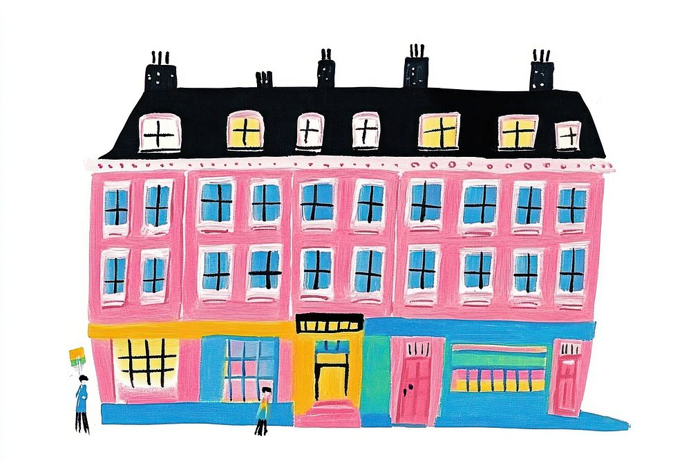 Vintage building illustrated urban architectural. | Free Photo ...