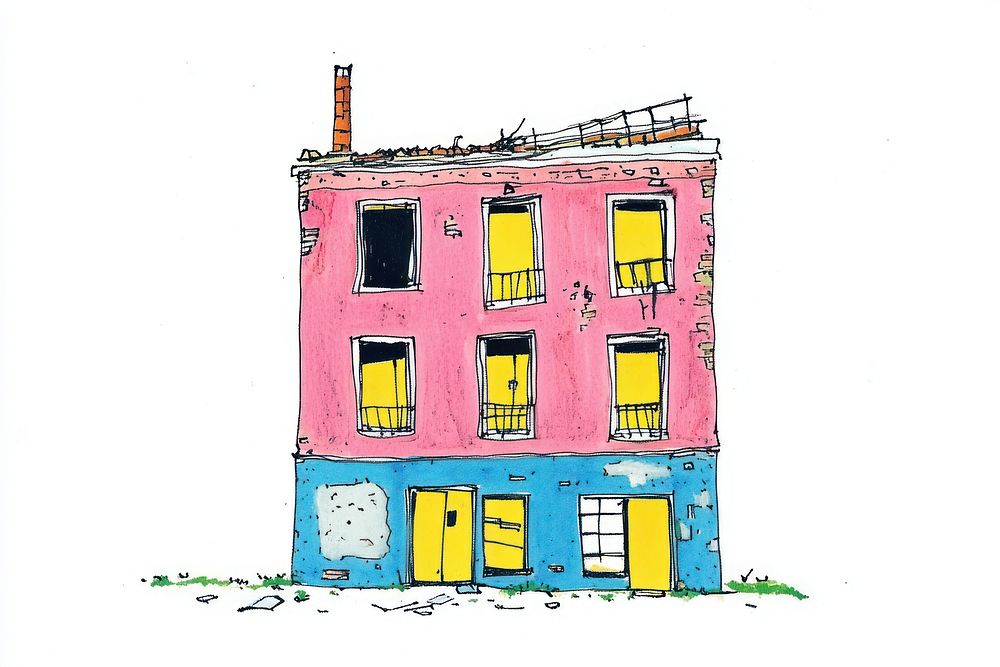 Vintage building drawing sketch art | Free Photo Illustration - rawpixel