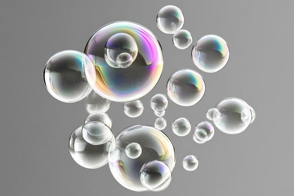 group transparent rainbow bubbles floating | Free Photo - rawpixel