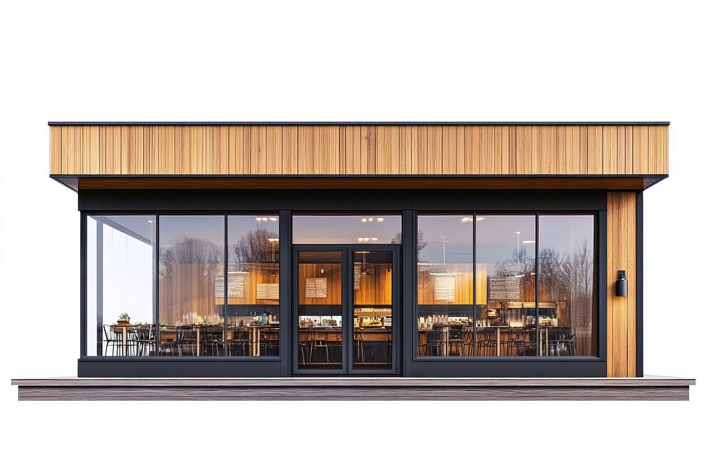 Modern wooden cafe facade architecture | Free Photo - rawpixel