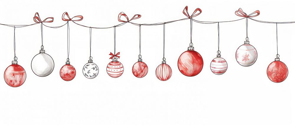 Christmas baubles border illustration decorations | Free Photo ...
