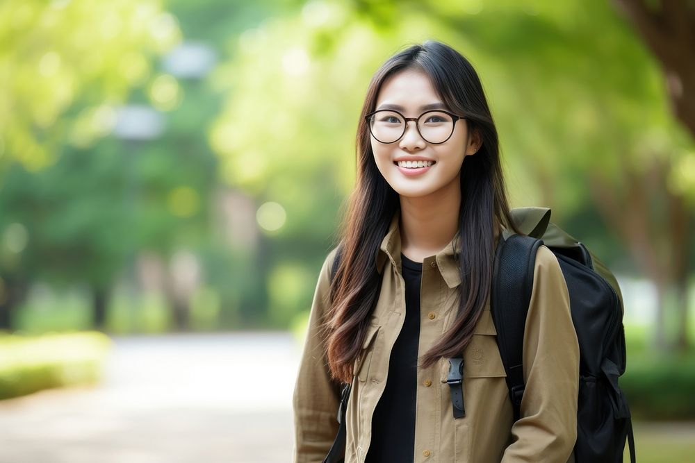 Smiling young chinese woman student | Free Photo - rawpixel