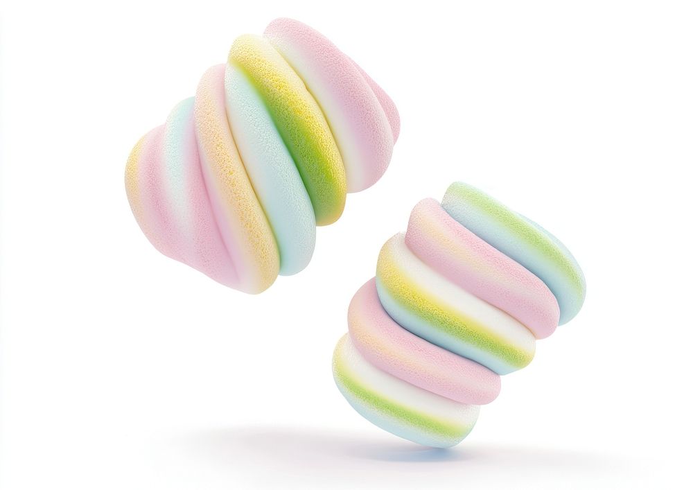 Two pastel-colored rainbow spiral marshmallows | Free Photo - rawpixel