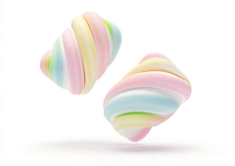 Two pastel-colored rainbow spiral marshmallows | Free Photo - rawpixel