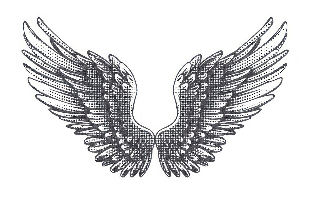 Angel wings art black white. | Free Photo Illustration - rawpixel