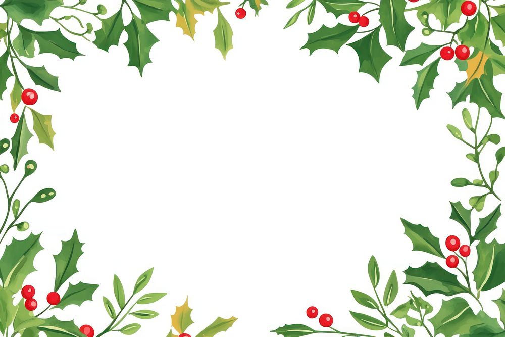 Simple Christmas holly frame illustration | Free Photo Illustration ...