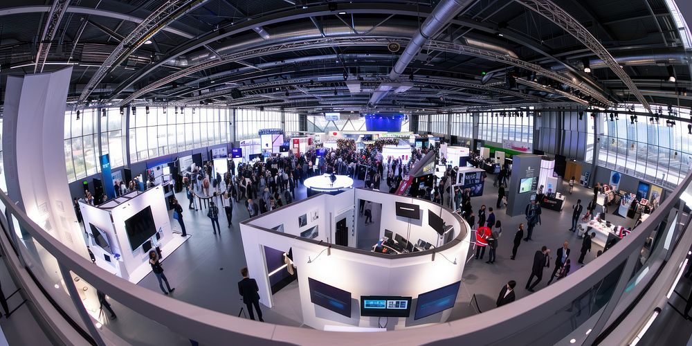 Large exhibition hall displays monitor | Free Photo - rawpixel