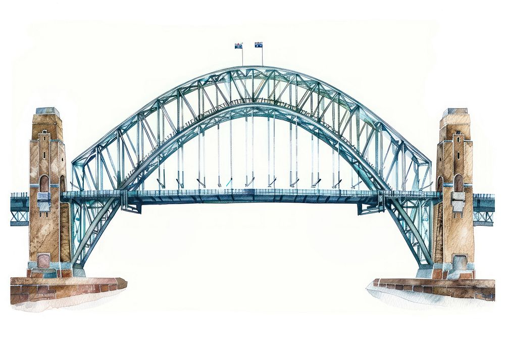 Sydney Harbour Bridge bridge illustration | Free Photo Illustration ...